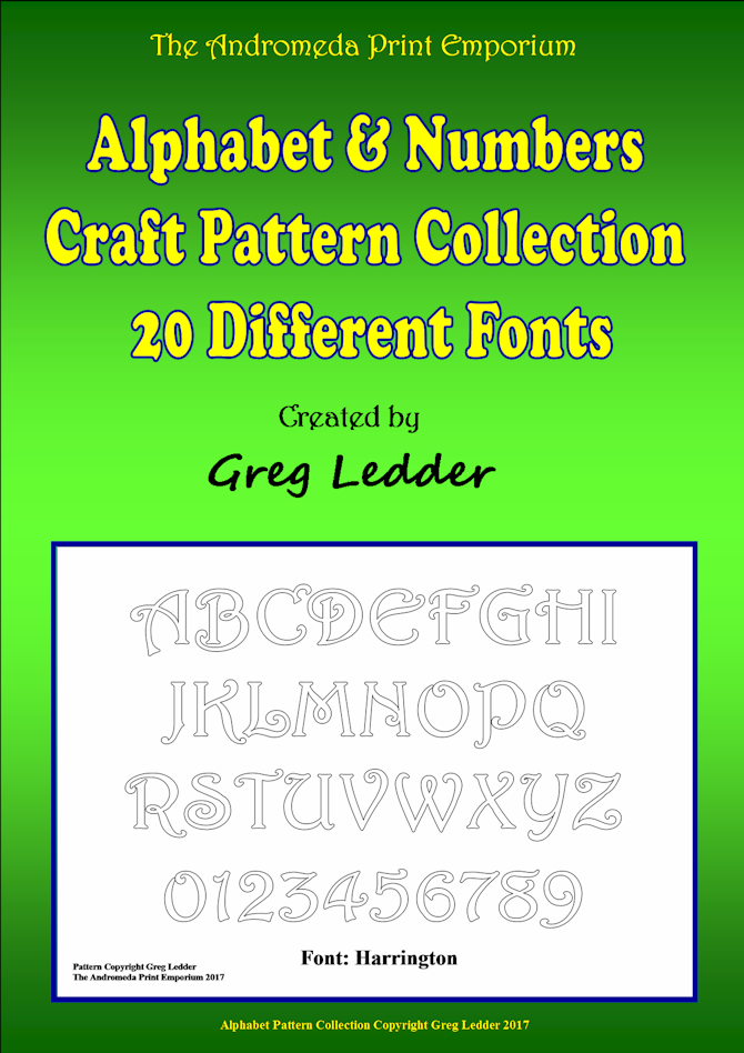 Alphabet & Numbers Pattern Collection PDF Book - 20 Different Fonts ...