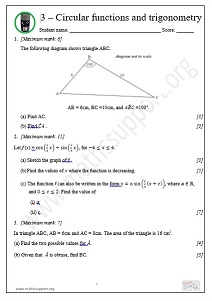 IBSL Topic 3 - Circular functions and Trigonometry - Calculator questions. - Payhip