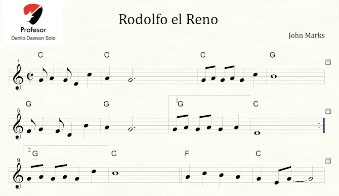 PARTITURA RODOLFO EL RENO (Villancico Tradicional) - Payhip