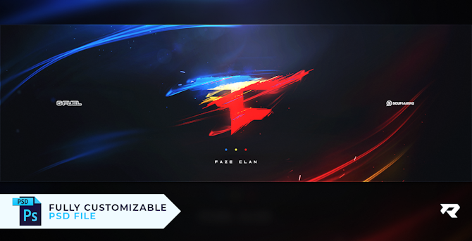 Faze Clan Header (Customizable PSD) - Payhip