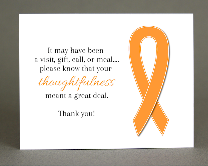 Printable Cancer Ribbon Thank You Cards Orange - Payhip