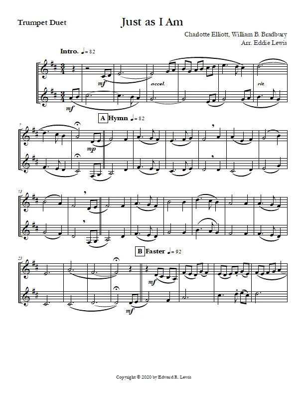 Just as I Am - Trumpet Hymn Duet - Payhip