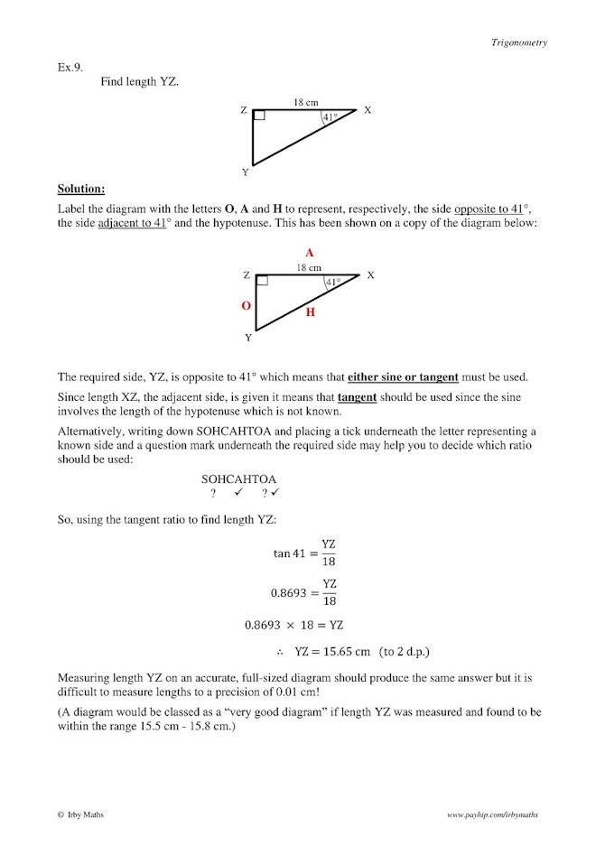 Trigonometry - Notes, Examples and Exercises - Payhip