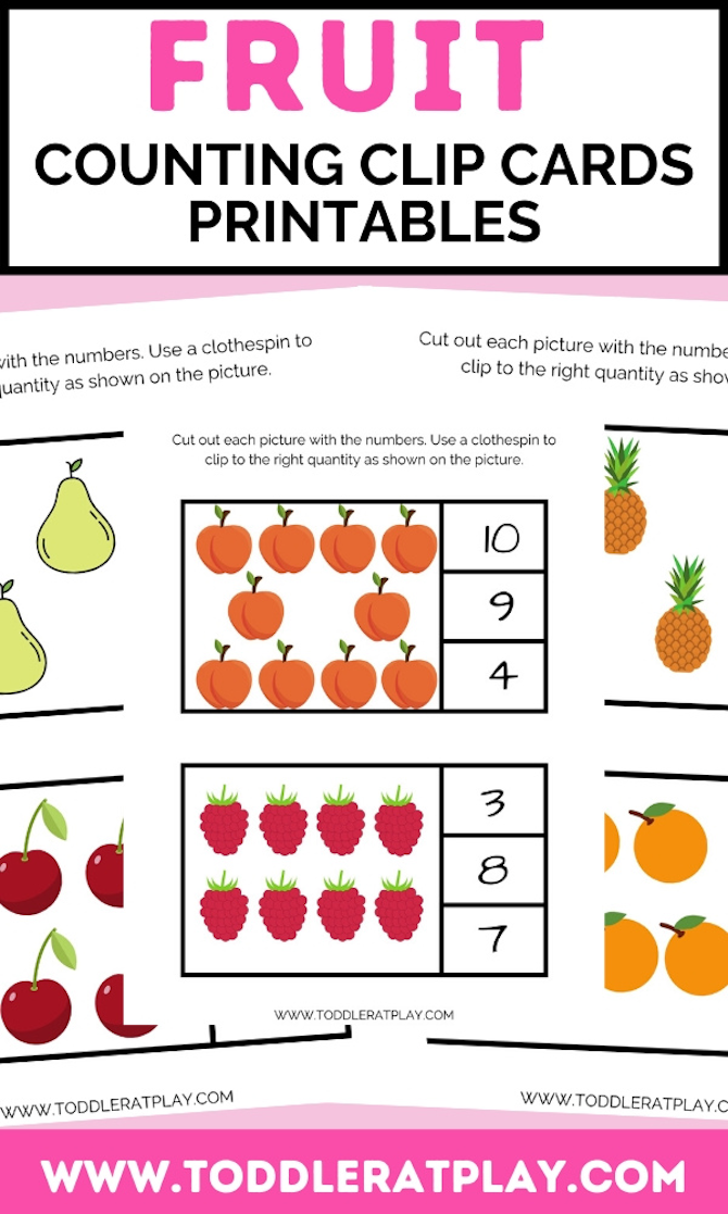 Fruit Counting Clip Cards Printables - Payhip
