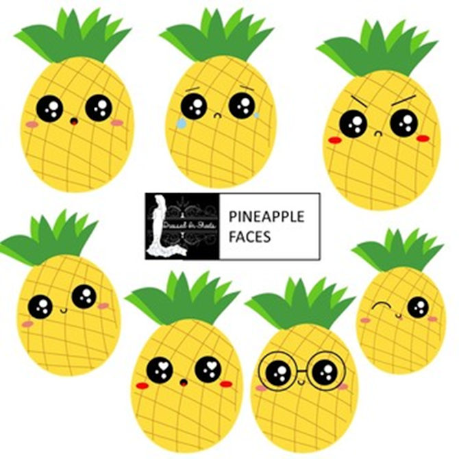 Pineapple Faces Clipart - Payhip