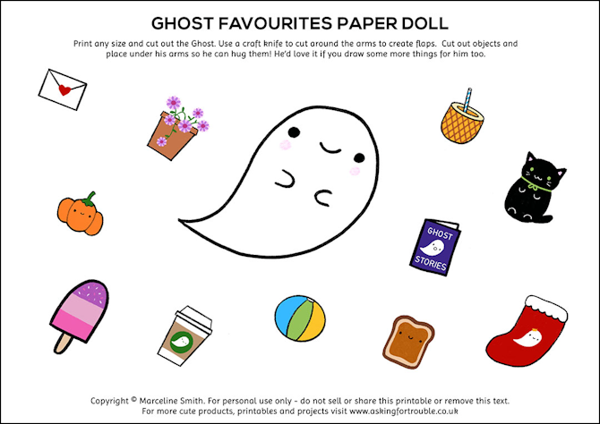 Halloween Ghost Printable Paper Doll - Payhip