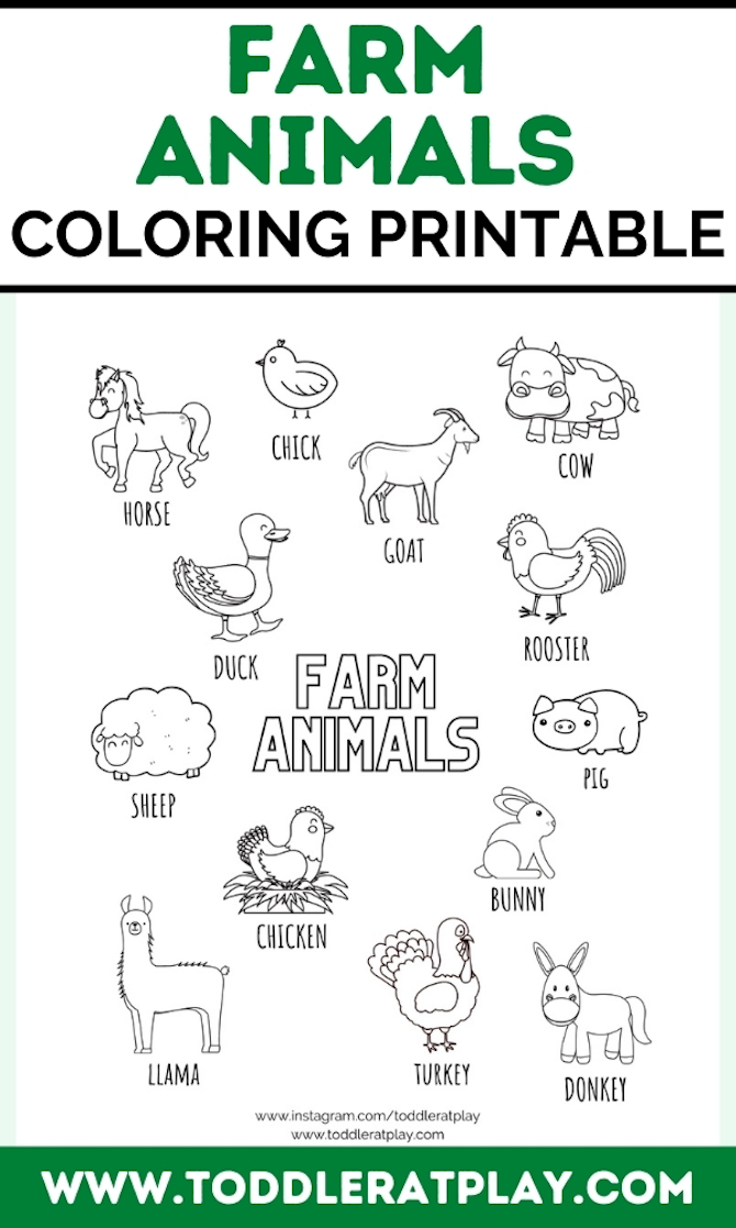 Farm Animals Coloring Printable - Payhip