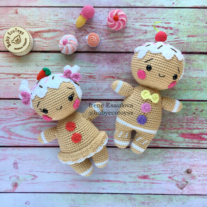 Amigurumi Crochet pattern PDF Gingerbread man stuffed toy , crochet ...